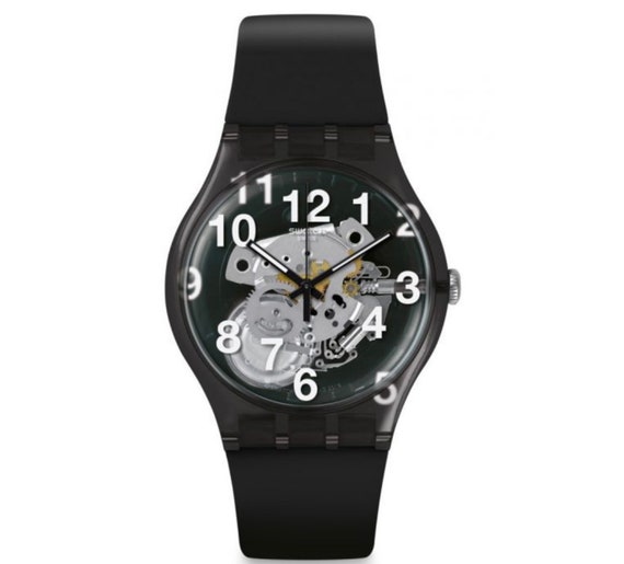 New Swatch Black Board SUOK135 skeleton see through h… - Gem