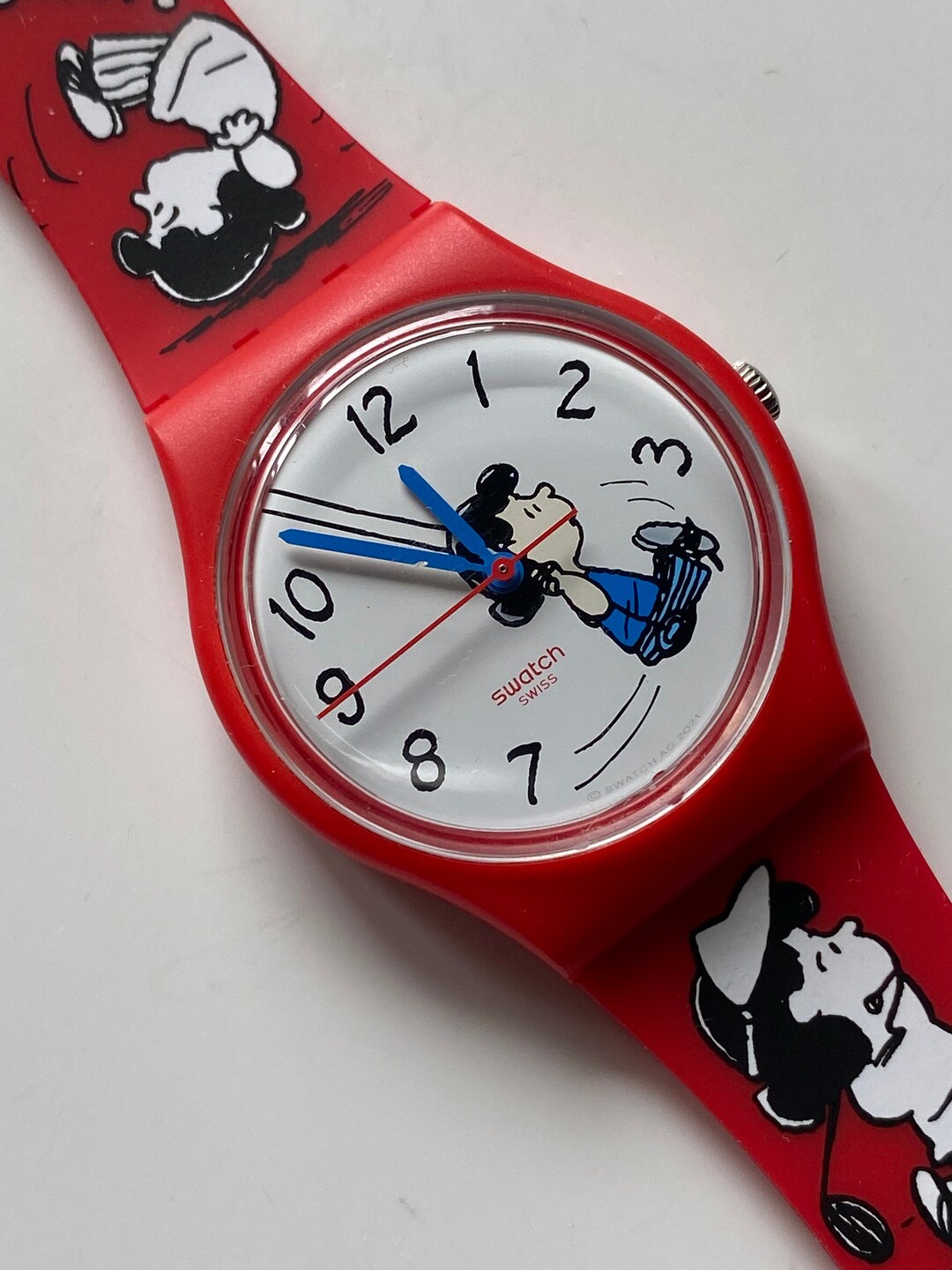 New Swatch Watch Peanuts Special Klunk SO28Z106 Lucy Snoopy Special ...