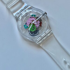 New Swatch Watch Random Ghost SUOK111 41mm Transparent Skeleton See ...