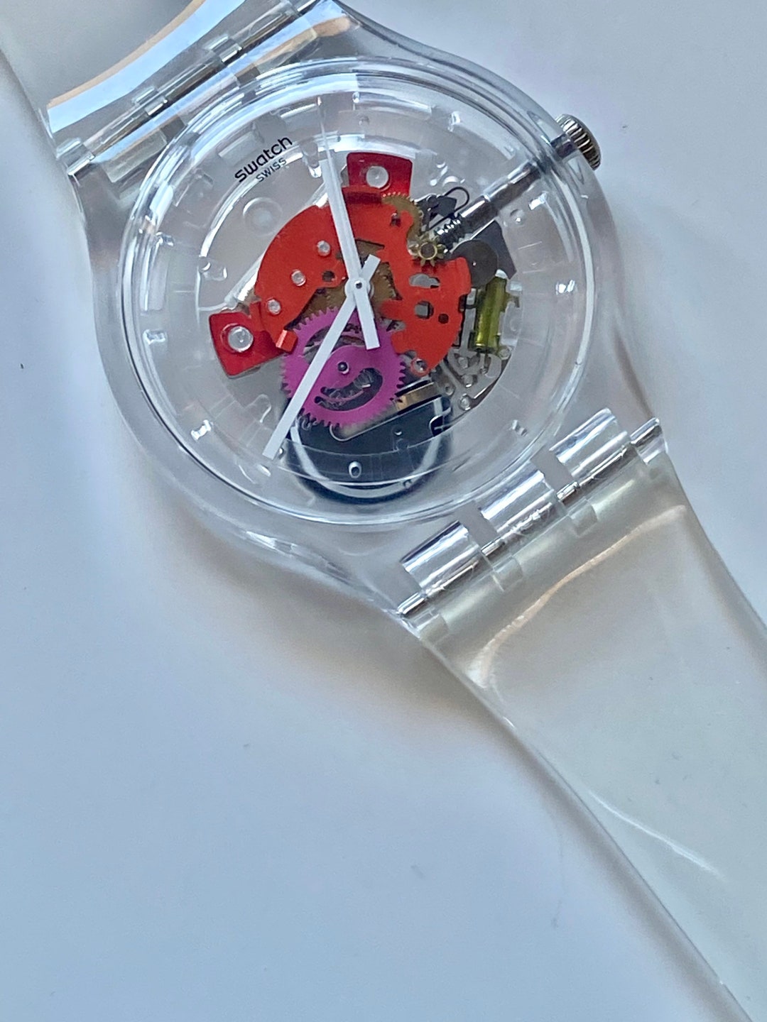 New Swatch Watch Random Ghost SUOK111 41mm Transparent Skeleton See ...