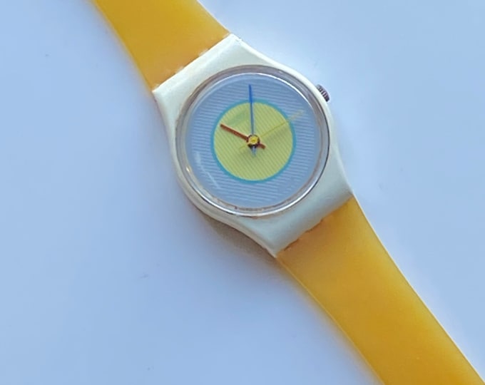 Vintage Swatch Watch BANANA LW106 25mm Ladies Classic Retro Running All ...