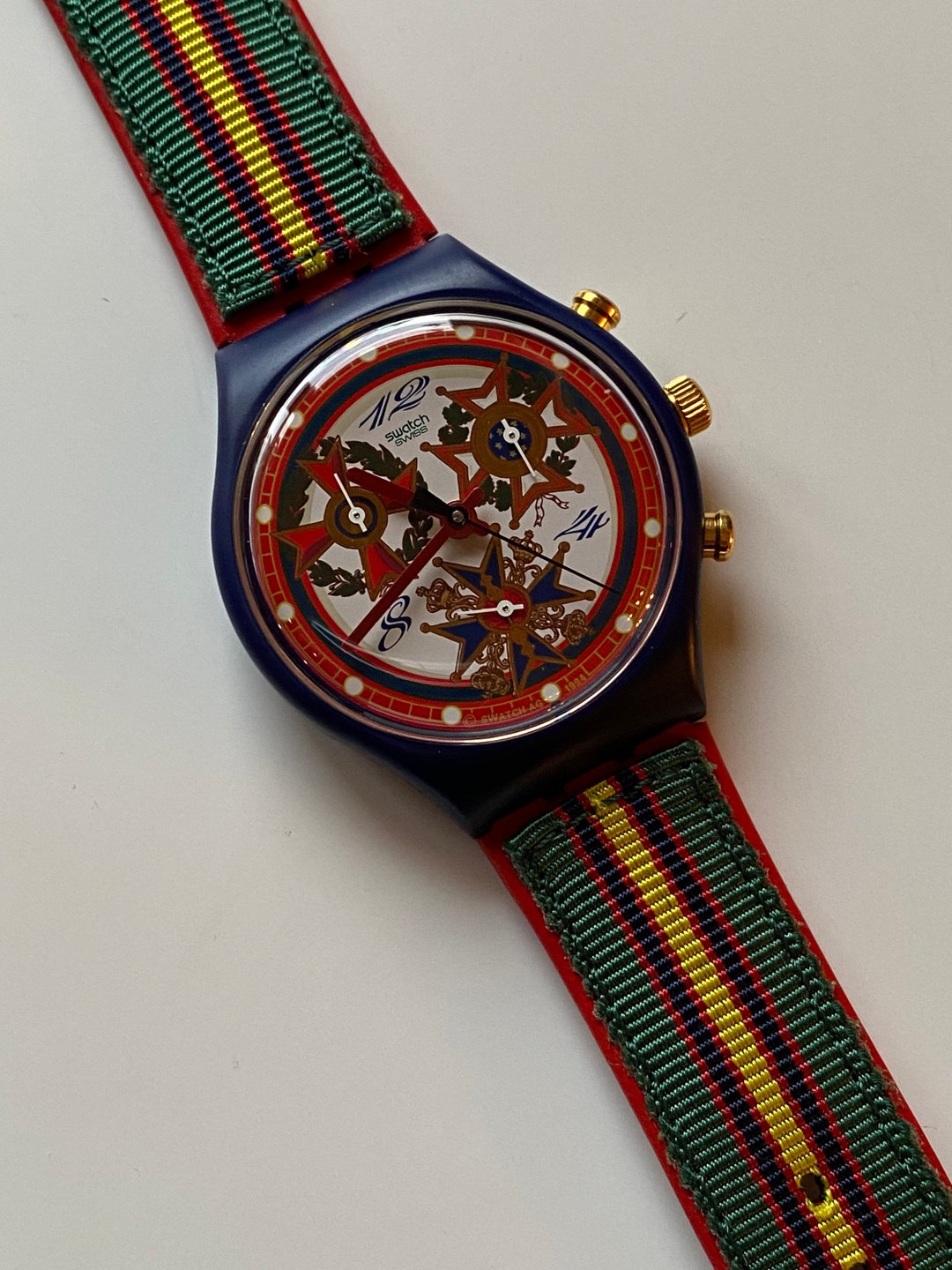 New Swatch Watch Vintage Chronograph SCN116 the Top Brass in Box ...