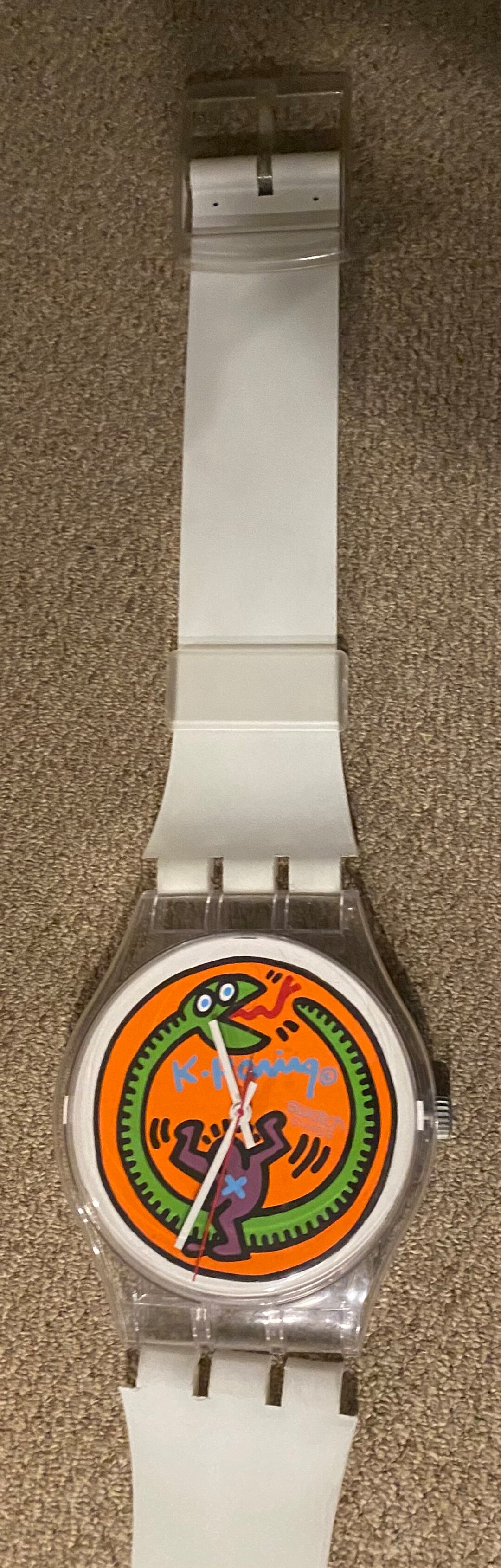 Swatch Maxi Serpent Wall Clock Keith Haring Vintage Rare Collectible ...