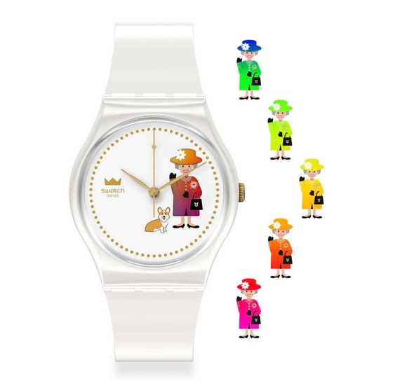New Swatch Watch Rare HOW MAJESTIC Queen Elizabeth Platinum - Etsy