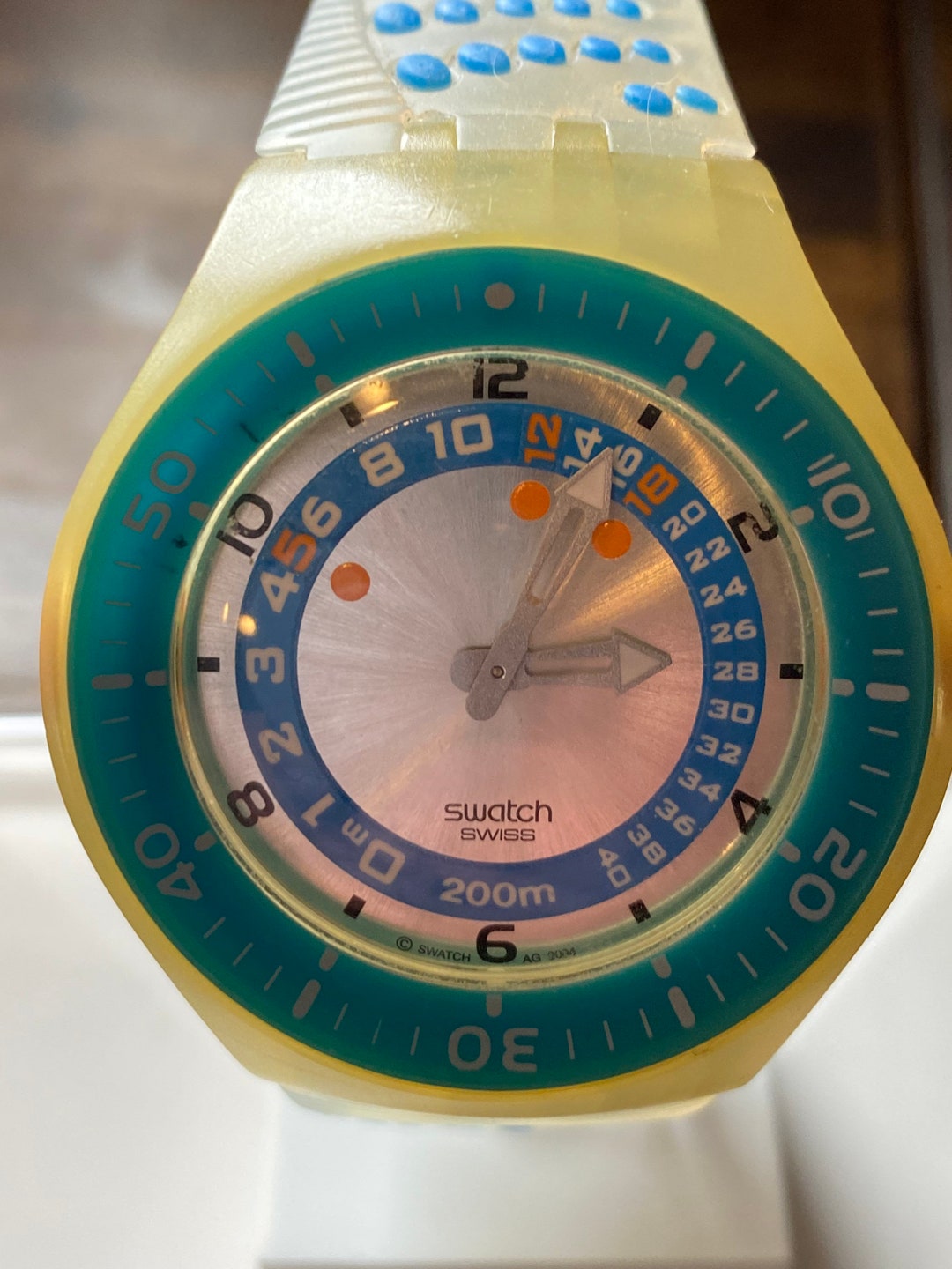 New Vintage Swatch Fun Scuba Blue Oxygen Sugk107 Only 23 Versions Made ...
