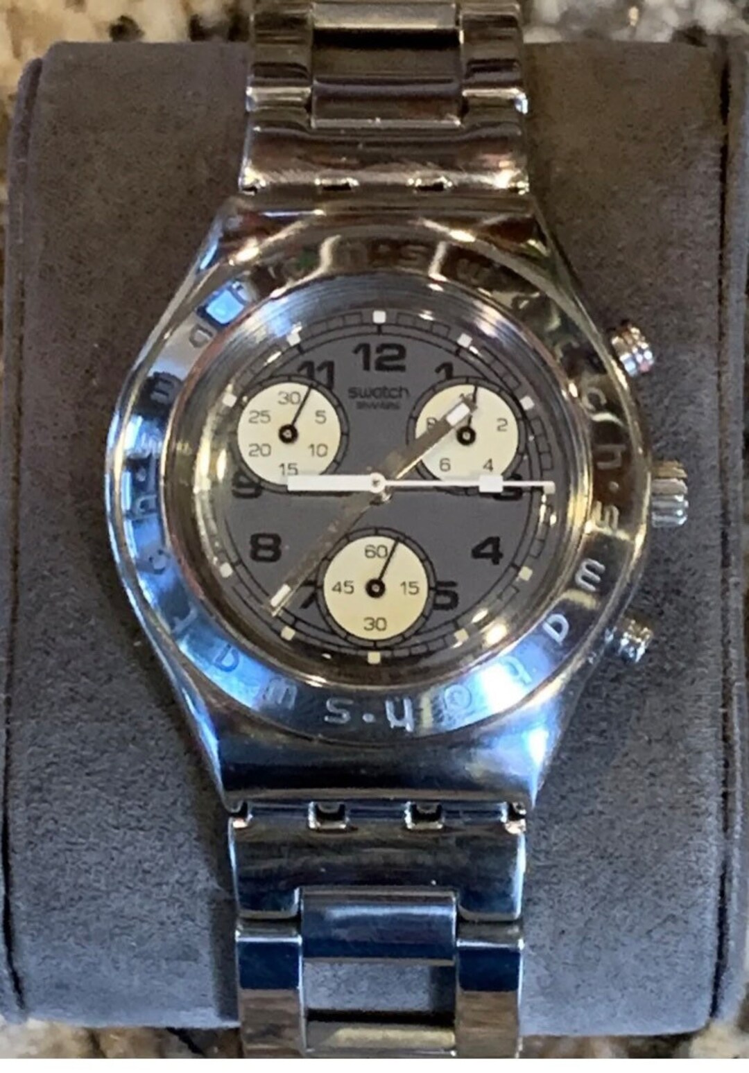 Vintage Swatch Irony Chronograph Medium COOL & MYSTERIOUS YMS101G Rare ...