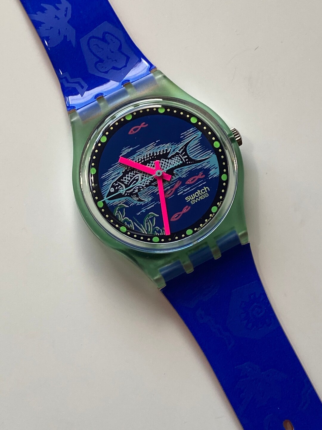 New Swatch Watch All Original Vintage Frische With Fish GG116 Never ...