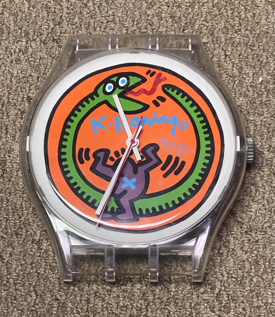 Keith Haring Swatch Watch Vintage Maxi Serpent Wall Clock Rare ...