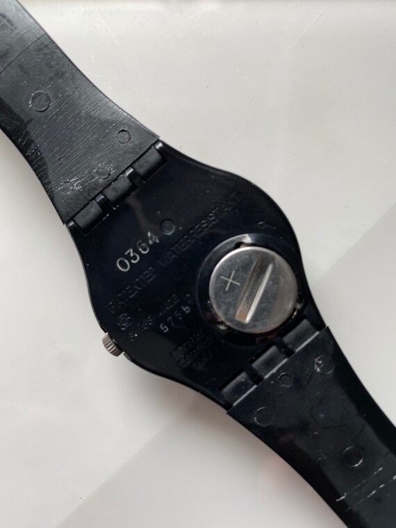 New 1990 Swatch Watch Vintage BROADCAST GB720 new bat… - Gem