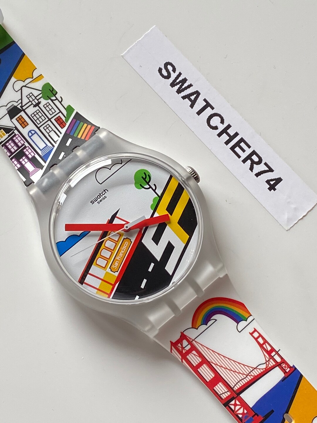 Swatch Watch New Greetings From San Francisco SO29Z103 Gates - Etsy