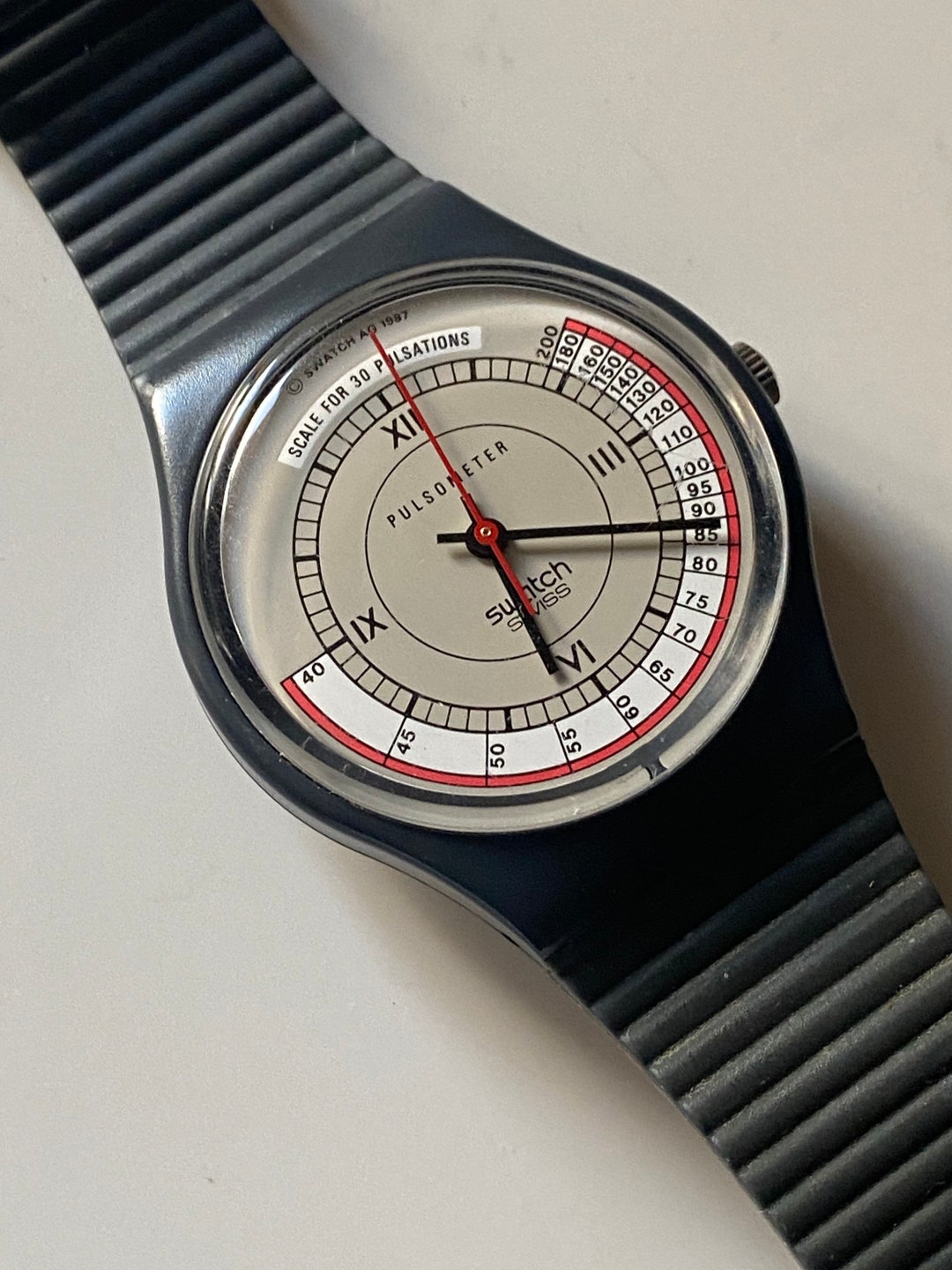 Vintage Swatch Watch 1987 Pulsometer GA106 34mm Running Blood Pressure ...