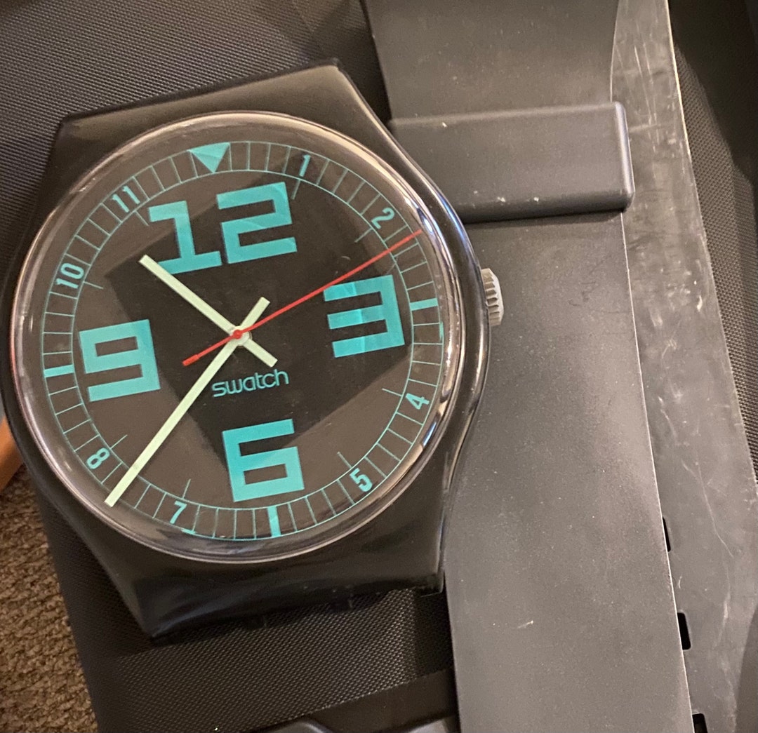 Vintage Swatch Watch Maxi Wall Clock 1987 COMMANDER MGB115 GB115 ...