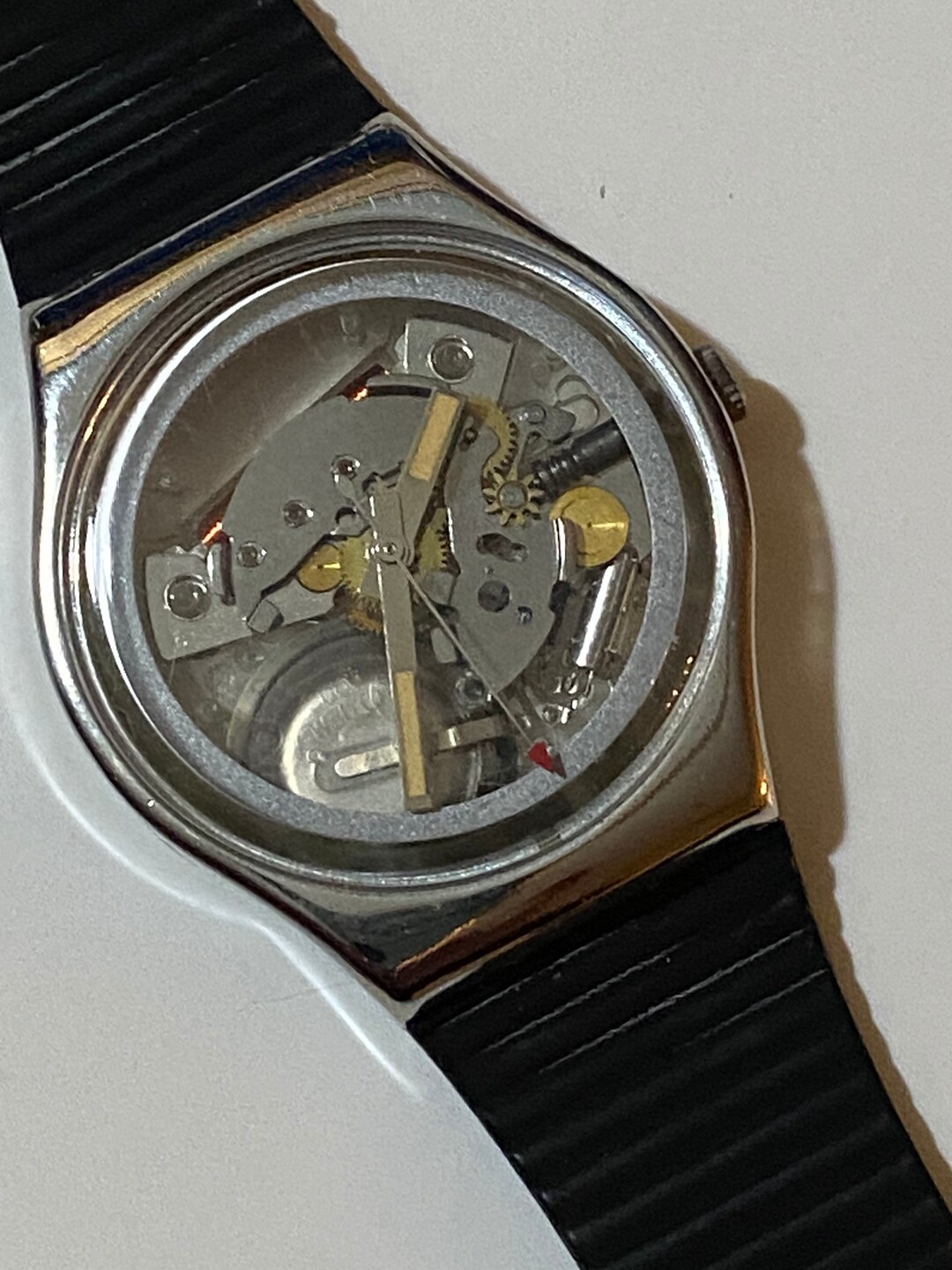 New Vintage Swatch Watch HEARTBREAK Skeleton GX101 in Box Rare Collectible 34mm NOS Never Worn ...