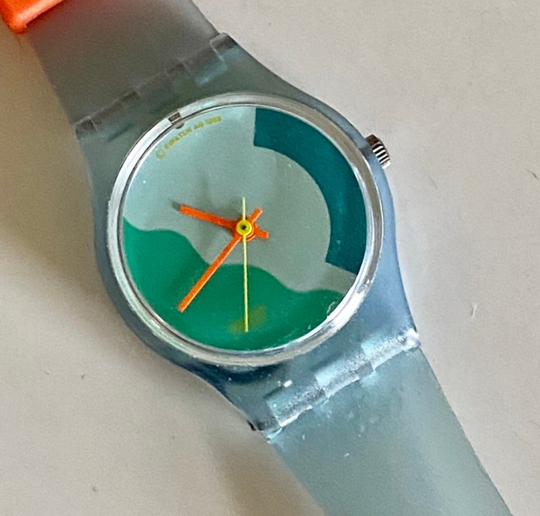 New Vintage Swatch Watch Papaya Swing 1989/1990 New Strap Original Loop ...