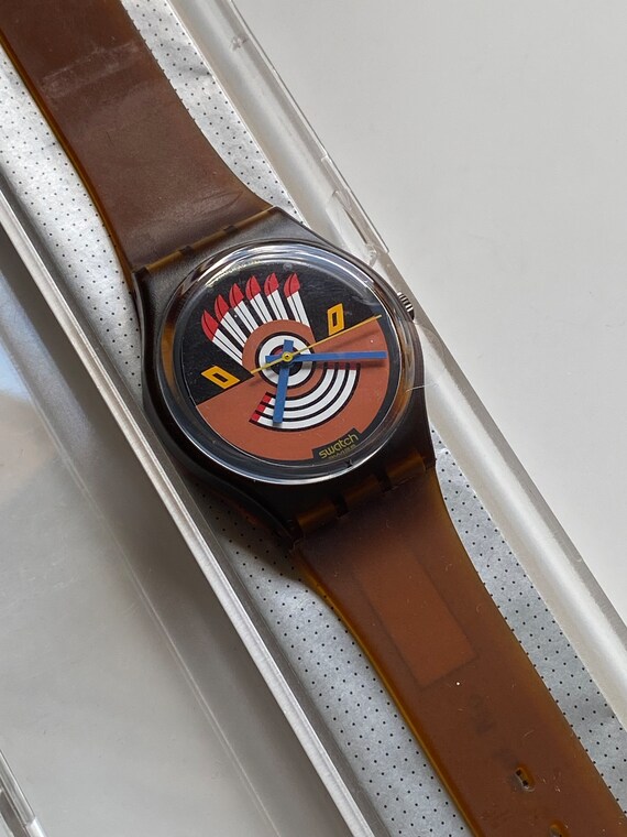 New Swatch Watch Vintage RUFFLED FEATHERS 1986 Gf100 … - Gem