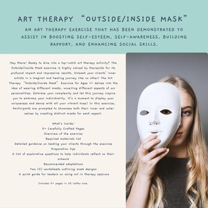 Art Therapy outside/inside Mask Exercise Ages 7, Mental Health, Self-esteem, Parents, Counselors ...