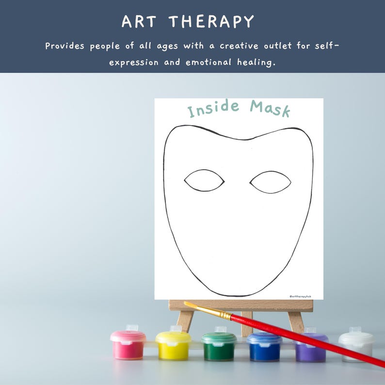 Art Therapy outside/inside Mask Exercise Ages 7, Mental Health, Self ...