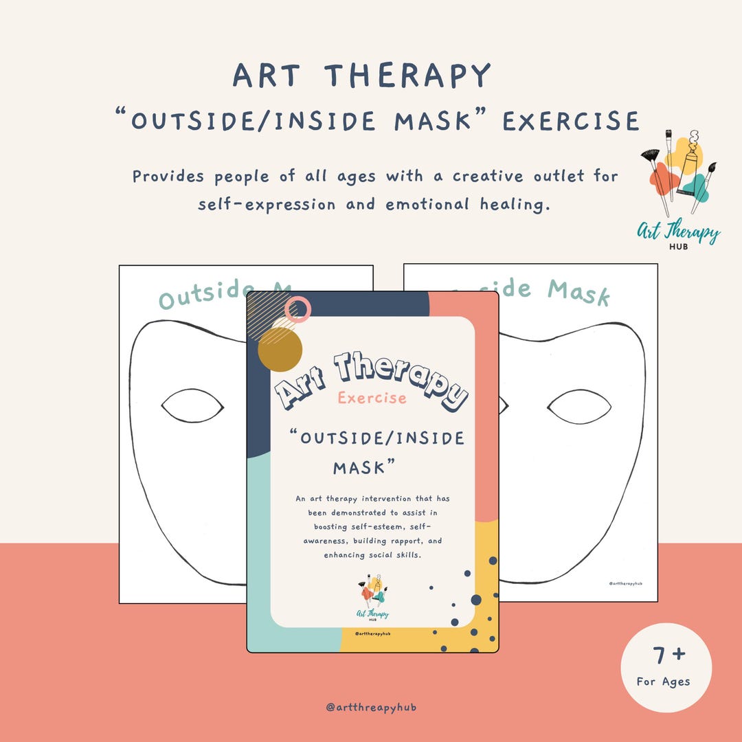 Art Therapy outside/inside Mask Exercise Ages 7, Mental Health, Self ...