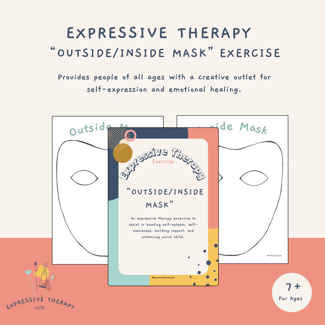 Expressive Therapy “outside/inside Mask” Exercise Ages 7+, Mental ...