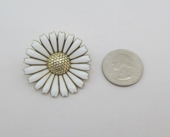Viggo Pedersen Gold over Sterling Silver Enamel Daisy… - Gem