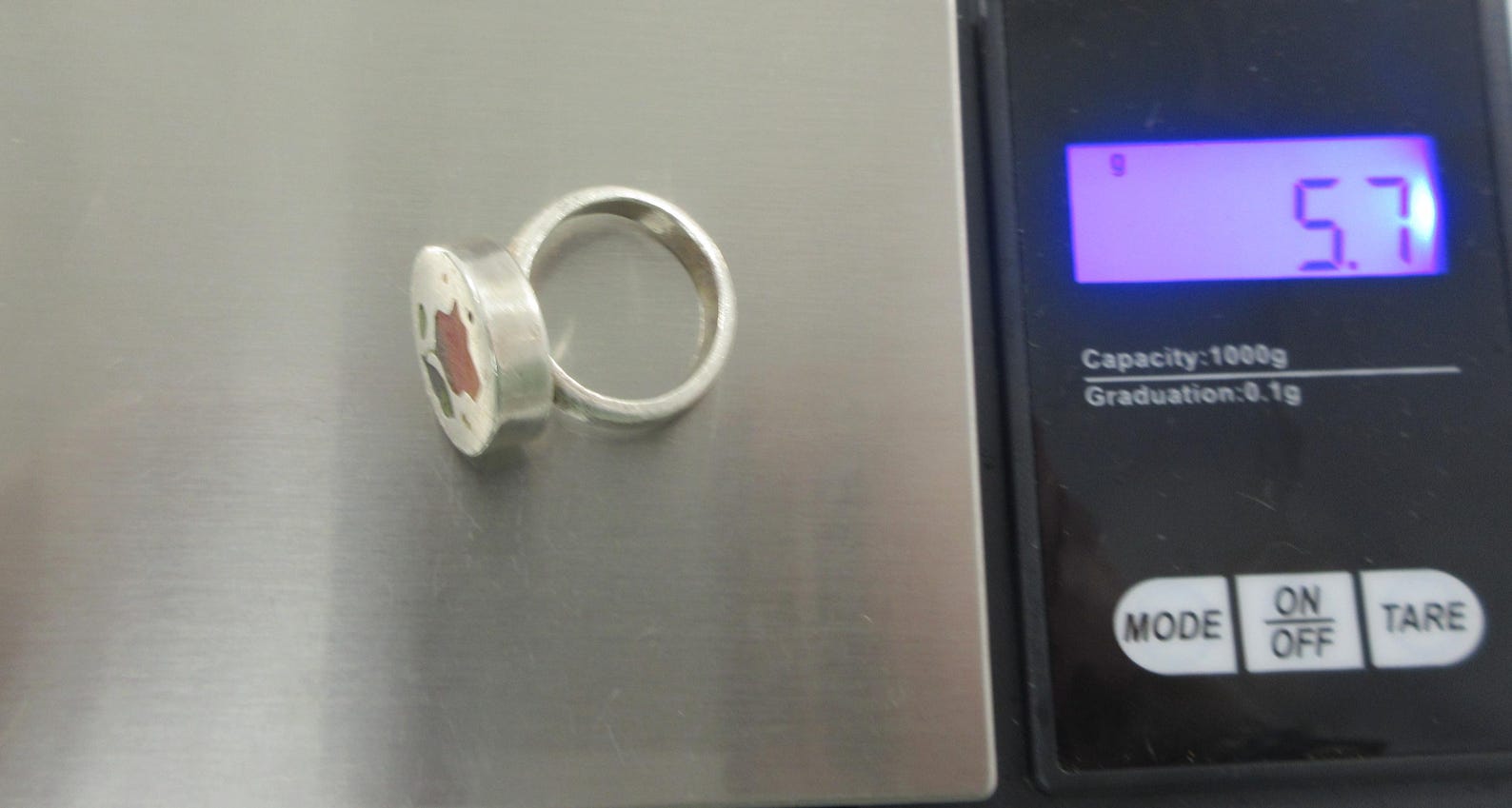 Artisan Sterling Silver Floral Inlay Ring- Size 4.25 - Etsy