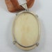Janice Lee Ripley Sterling Silver Ox Bone Floral Cameo Pendant W. Brown ...