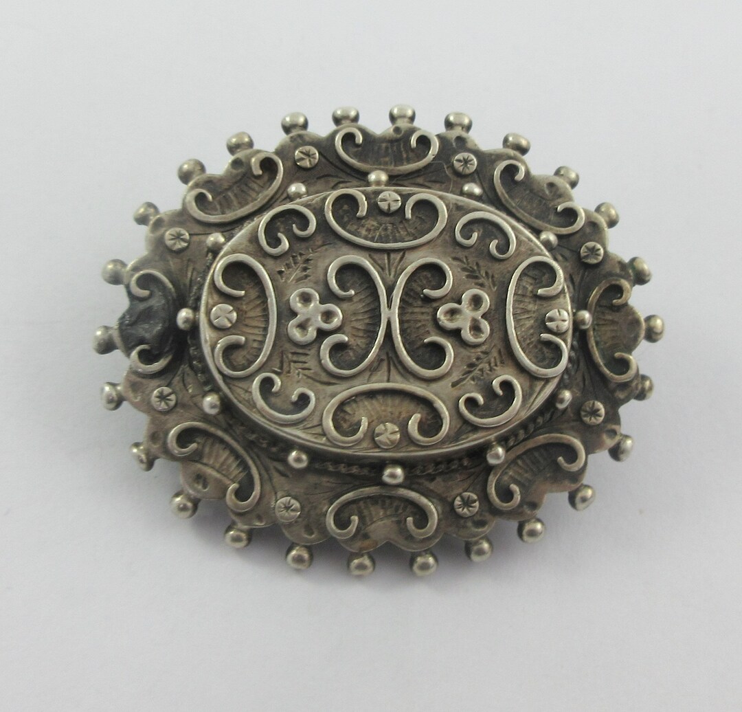 Antique Victorian Sterling Silver Intricate Locket Brooch - as It Is - Etsy