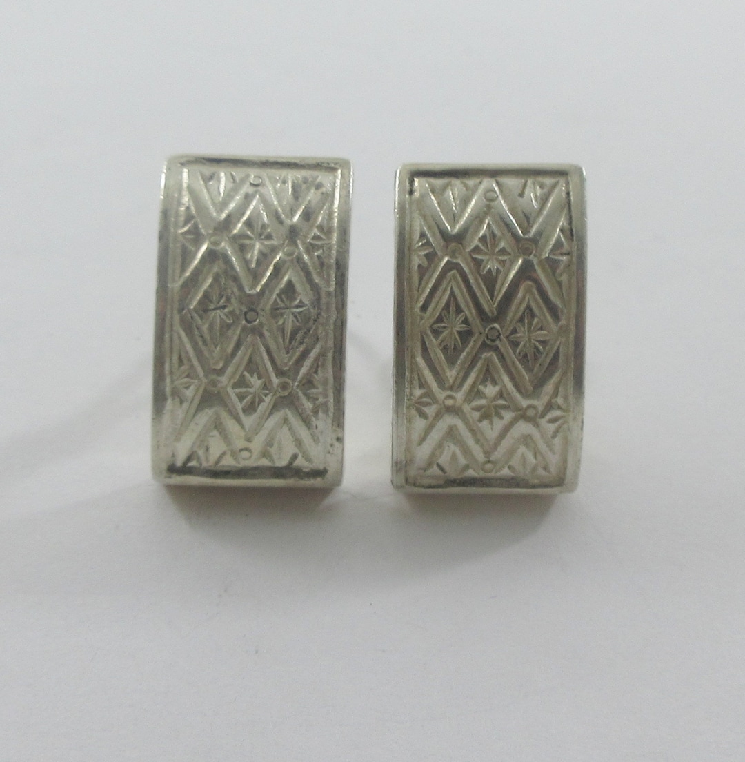 Cynthia Gale Sterling Silver Ornate Wide Stud as It Is - Etsy