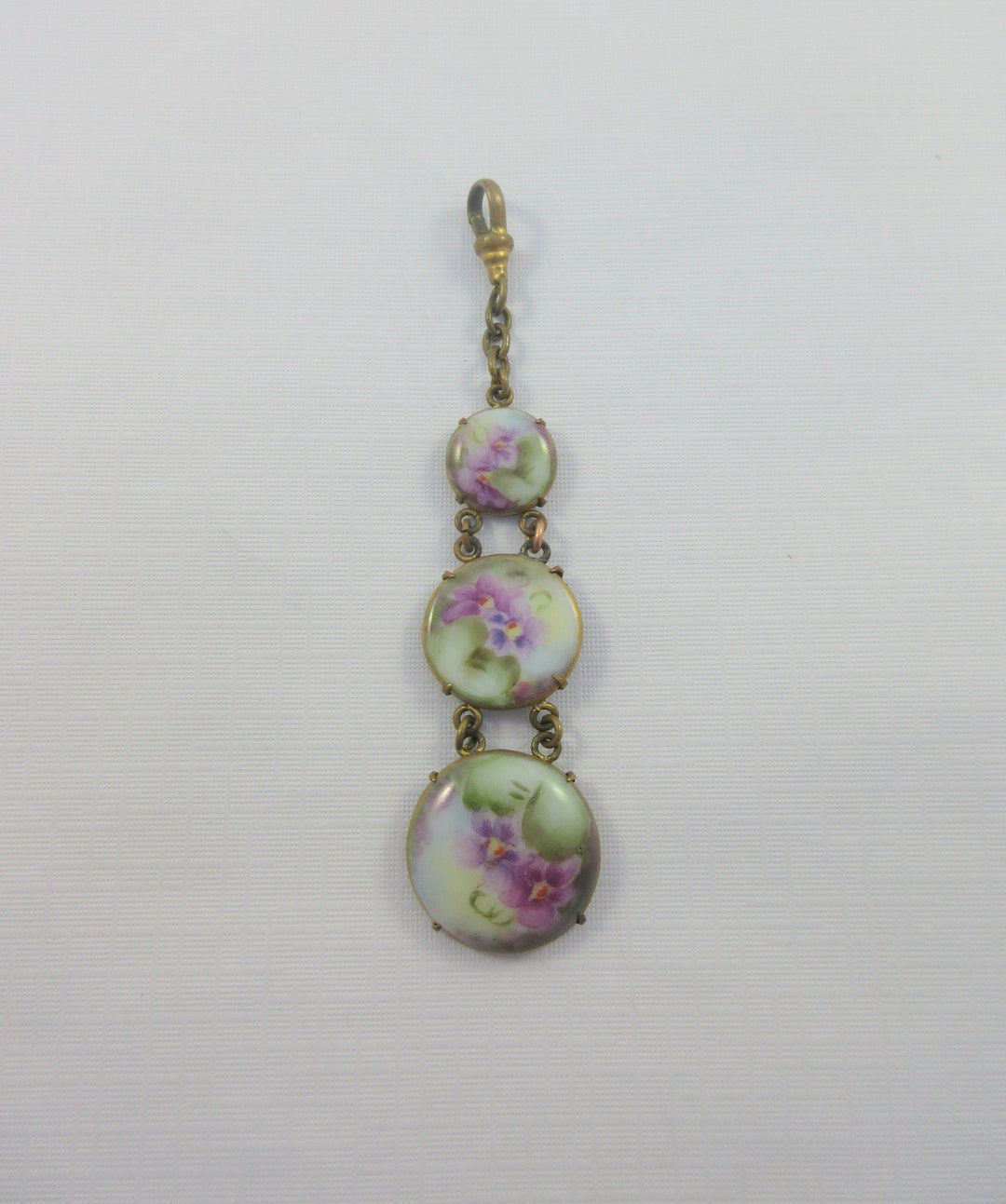 Victorian Hand Painted Porcelain Watch Fob or Chatelaine - Etsy