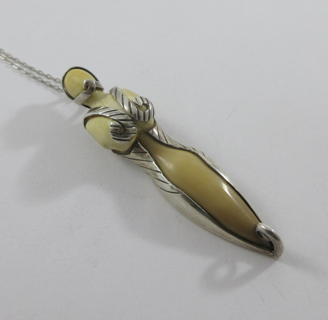 Zealandia Sterling Silver Bovine Bone Woman Goddess Pendant W. Sterling ...
