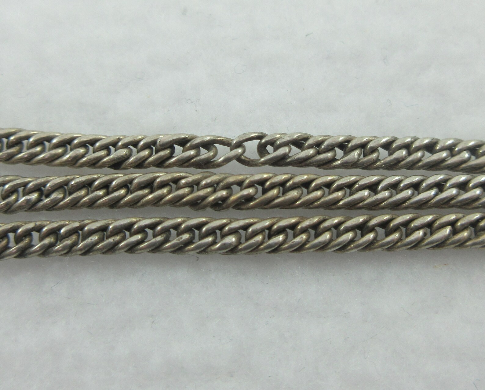 Antique Sterling Silver Pocket Watch Triple Chain Fob Key W. Slider ...