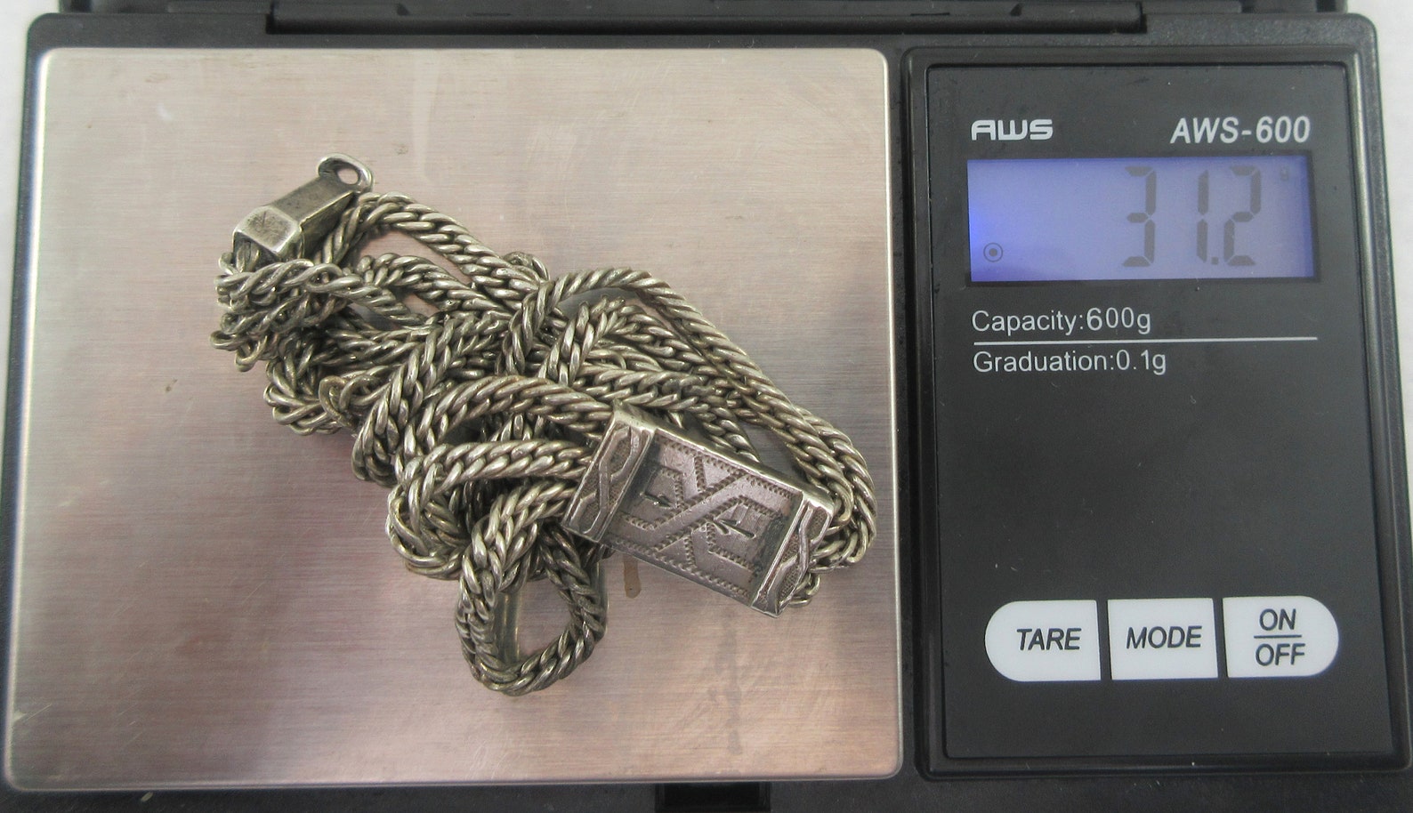 Antique Sterling Silver Pocket Watch Triple Chain Fob Key W. Slider ...