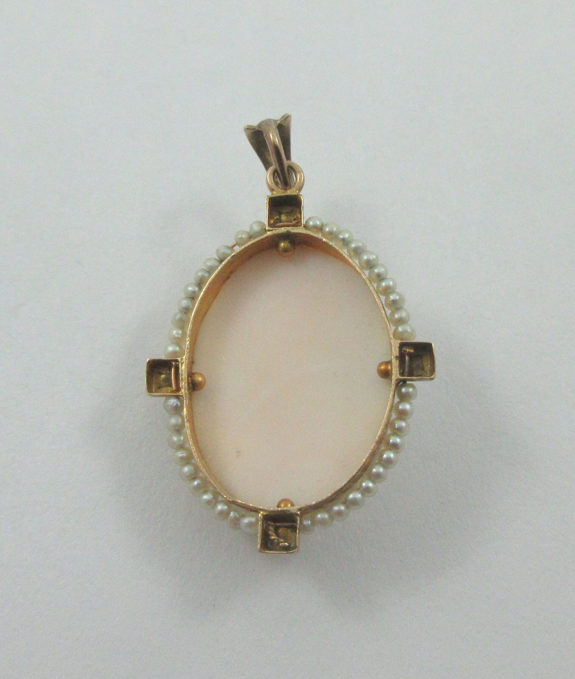 Small Art Deco 10K Yellow Gold Real Shell Cameo Pendant - Etsy