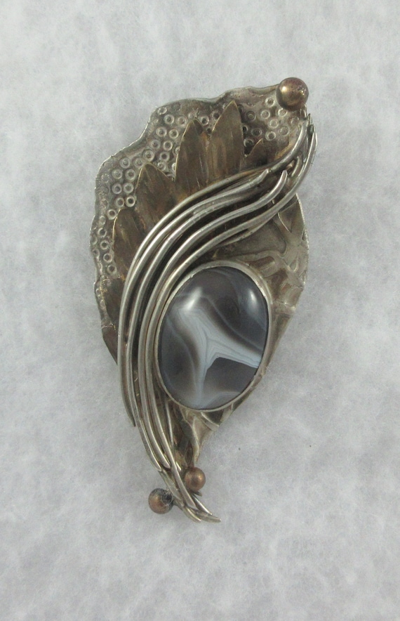 Margaret Ellis Modernist Sterling Silver Leaves Bande… - Gem