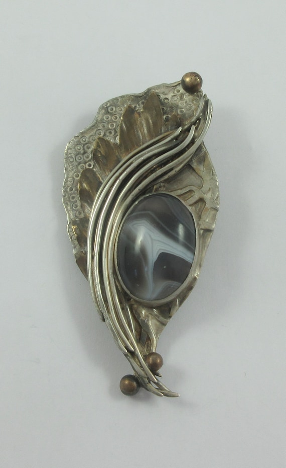 Margaret Ellis Modernist Sterling Silver Leaves Bande… - Gem