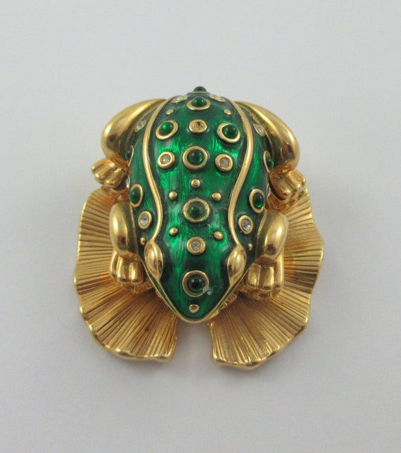 kenneth lane enamel frog - Gem