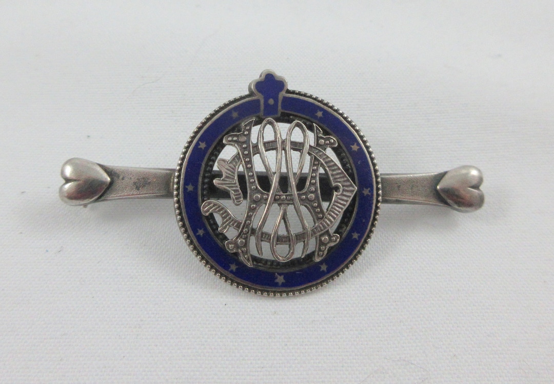 Canada Birks Dingwall Sterling Silver Blue Enamel Monogram Brooch - Etsy