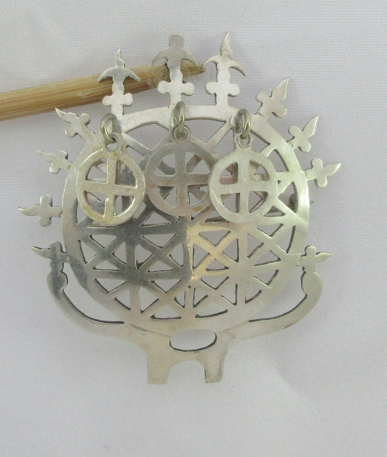 Turkey 800 Silver Hittite Sun Disk Brooch or Pendant C Clasp - Etsy