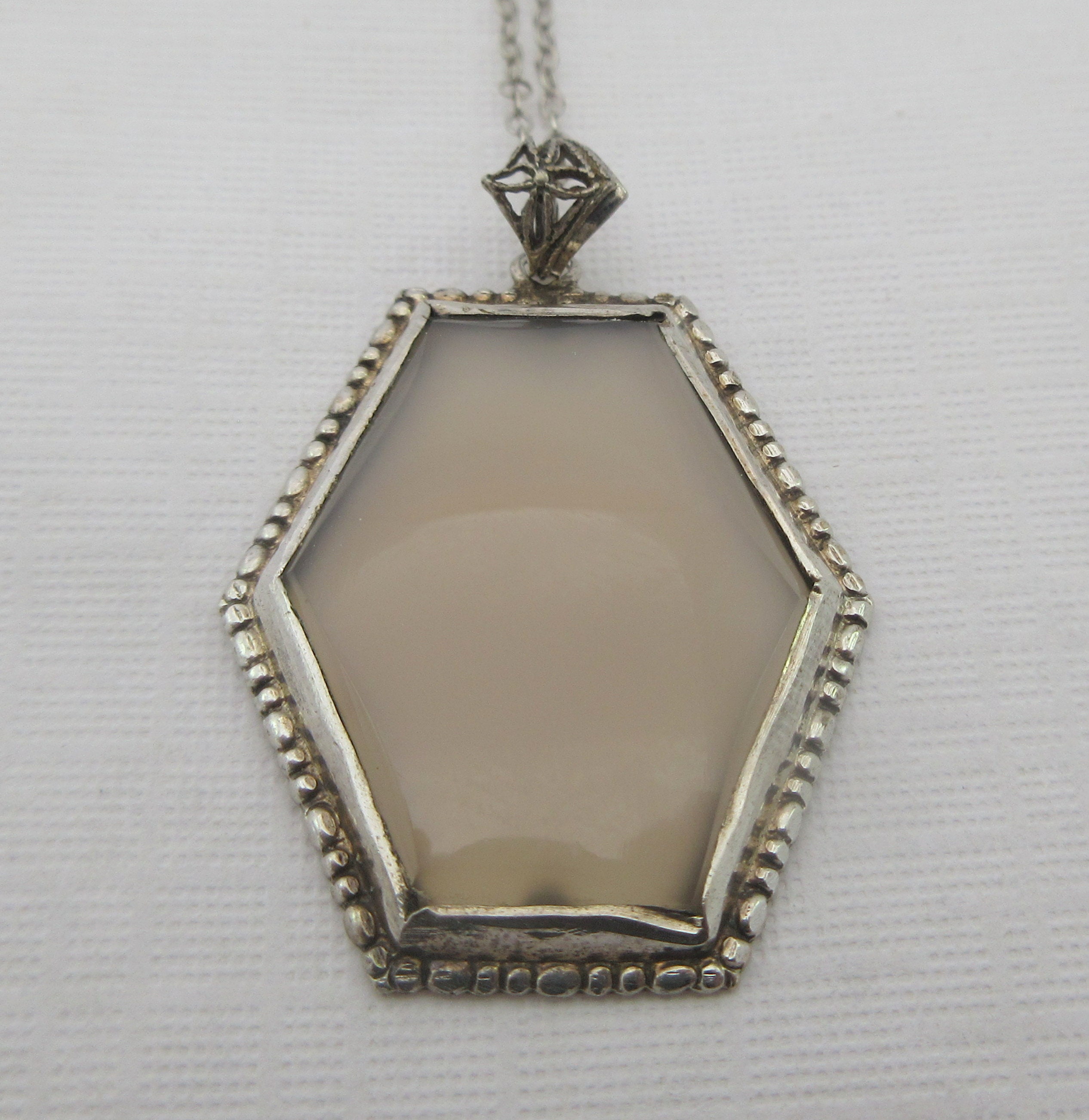1930 Old Hammered Silver Locket