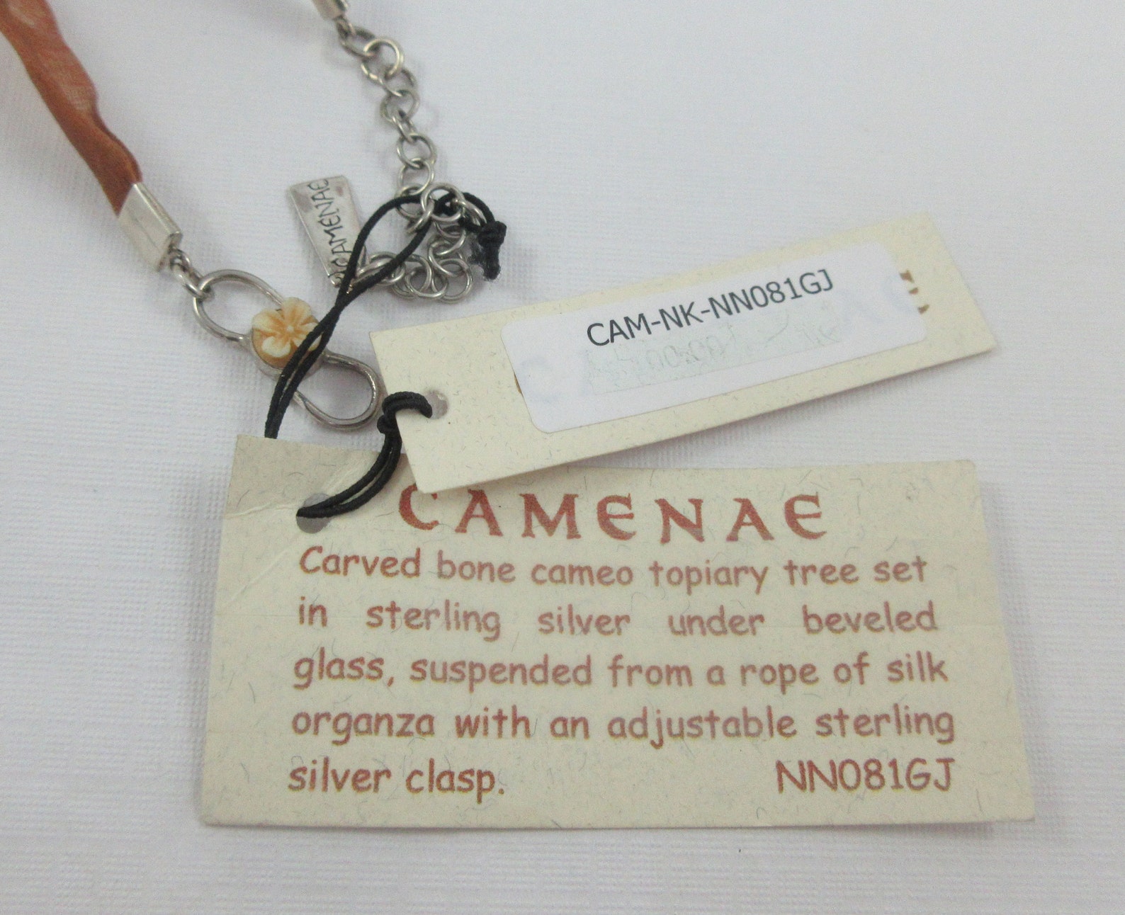 Janice Lee Ripley Sterling Silver Ox Bone Floral Cameo Pendant W. Brown ...