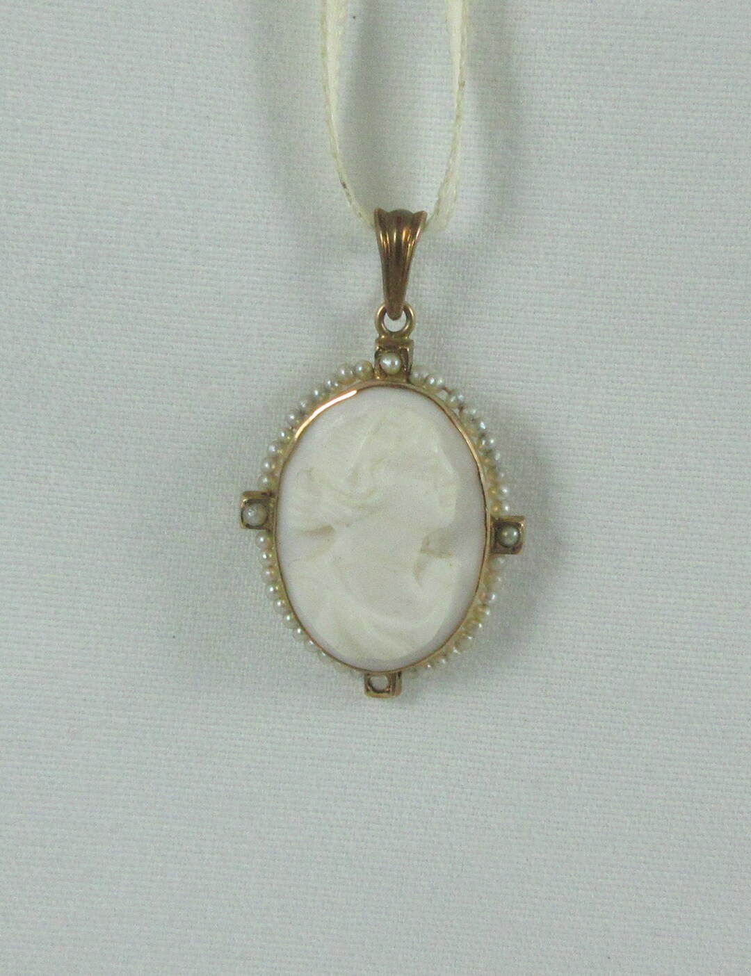 Small Art Deco 10K Yellow Gold Real Shell Cameo Pendant - Etsy