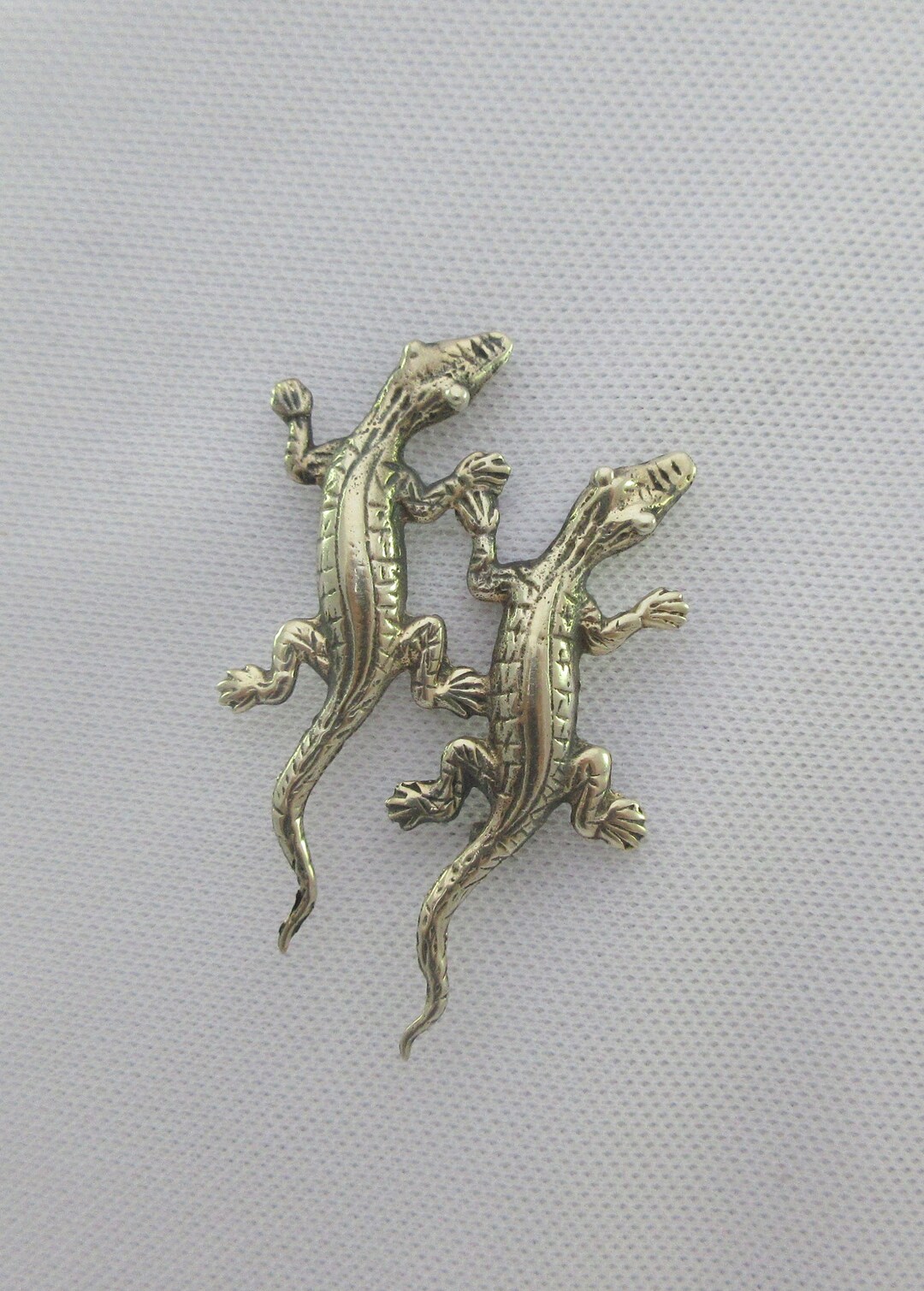 Detailed Sterling Silver Two Lizards Brooch - Etsy