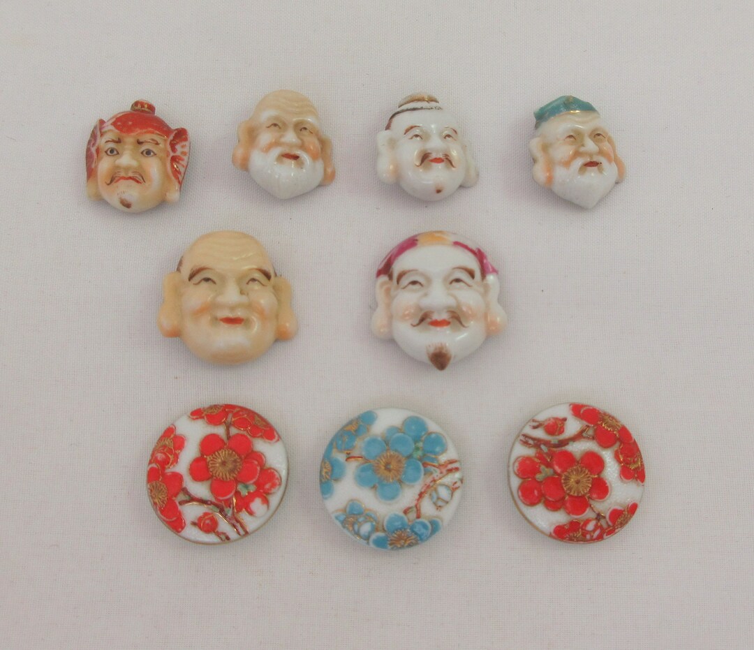 Pick Your Favorite ! Japan Toshikane Porcelain Gods Floral Buttons - Etsy