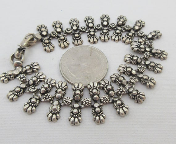India Wide Sterling Silver Floral Bracelet- As it is - Gem