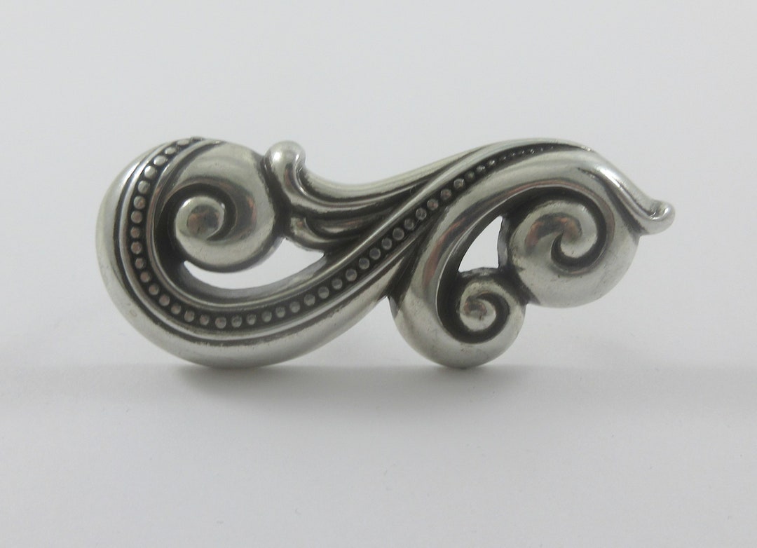 Mid Century Sterling Silver Swirls Brooch- as It Is - Etsy