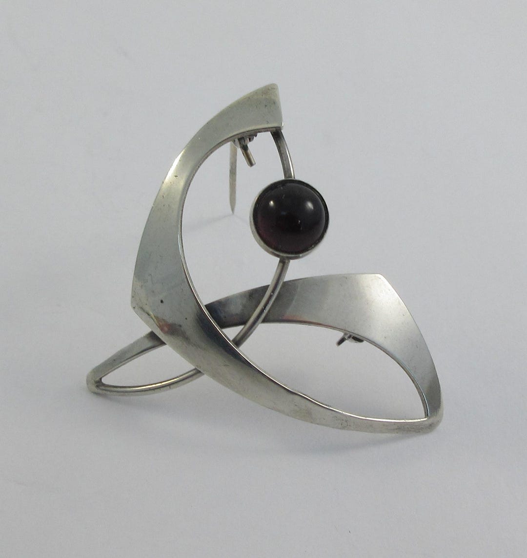 Alton Modernist 835 Silver Red Glass Open Brooch - Etsy