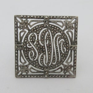 Art Deco Sterling Silver Marcasite SDM Monogram Brooch - Etsy
