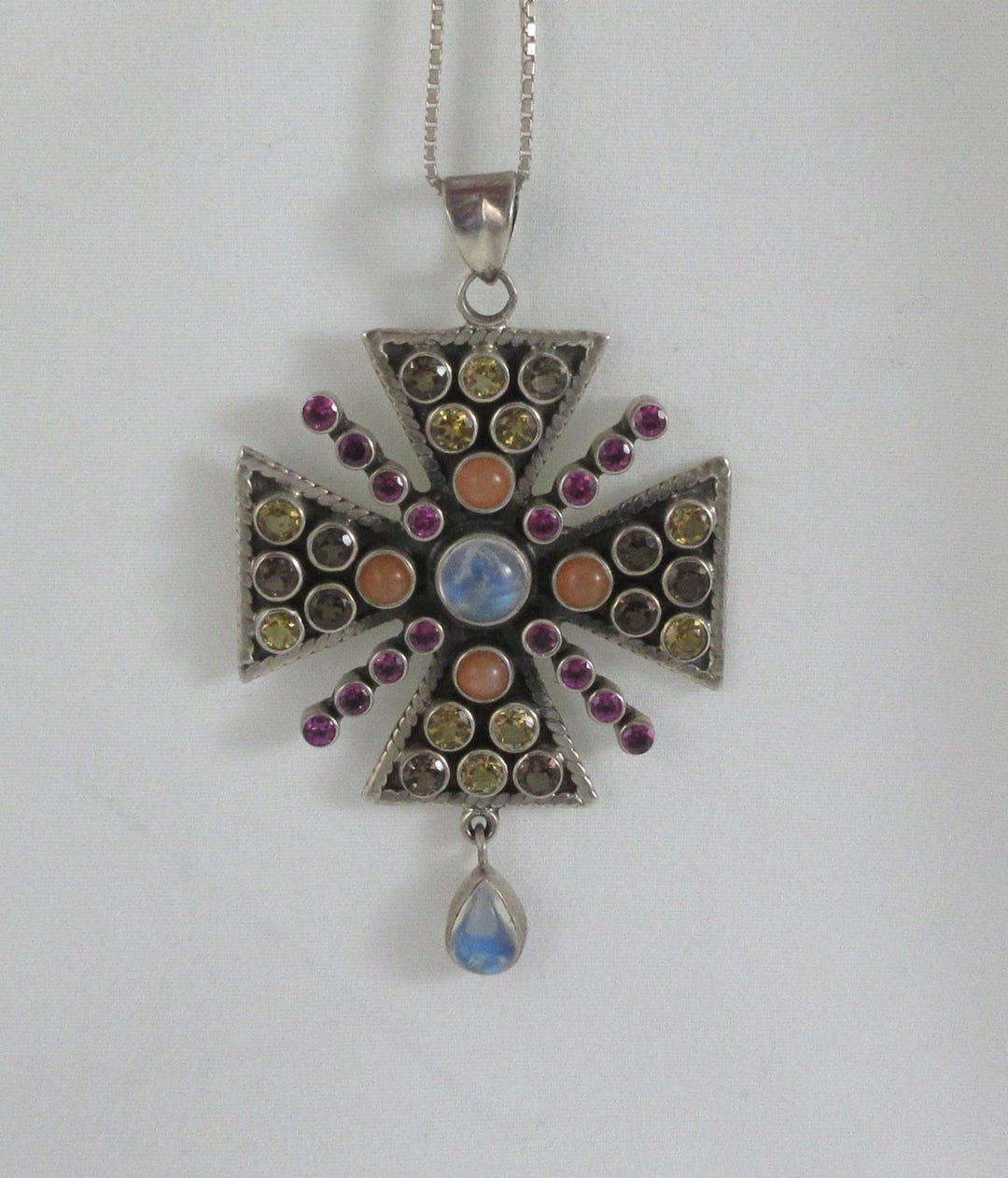 Nicky Butler Sterling Silver Multi Gemstone Pink Iolite Peridot ...