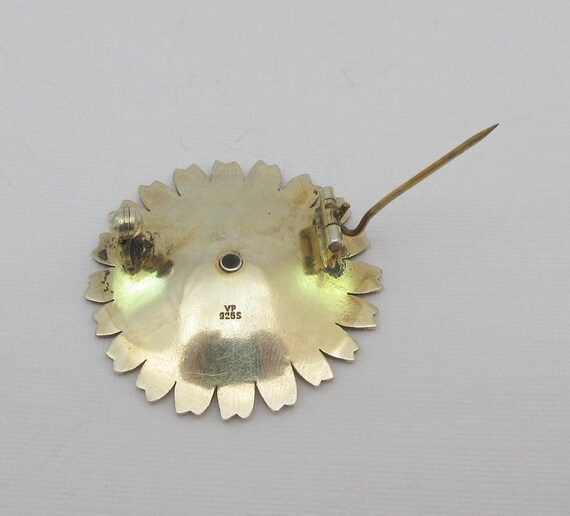 Viggo Pedersen Gold over Sterling Silver Enamel Daisy… - Gem