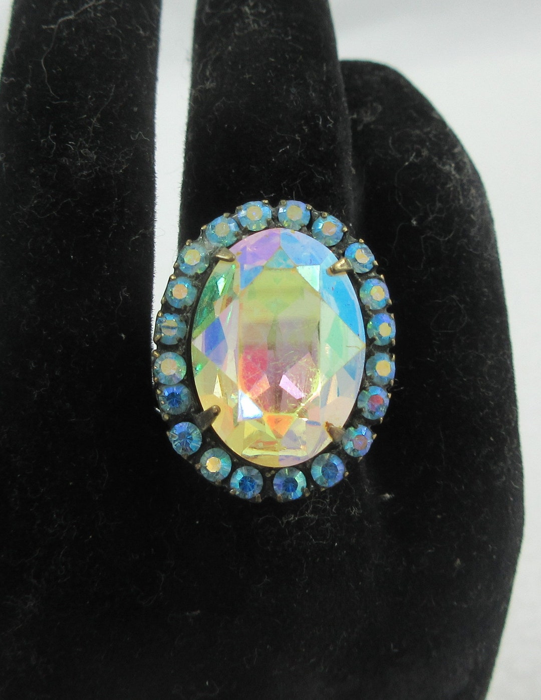 Sorrelli Bronze Tone Sparkly Rhinestone Adjustable Cocktail Ring Size 7 ...